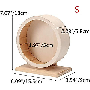 XINGFENSIFNE Hamster Exercise Wheel Silent Spinner with Disassemble Base, Wooden Running Wheel for Syrian Hamster, Dwarf Hamster,Mice,Guinea Pigs and Other Small Animals, 6 inch