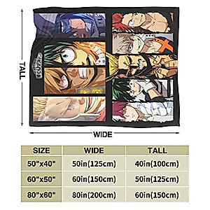 Ultra Soft Anime Flannel Throw Blanket Bedding Suitable for Travel Camping Living Room Sofa Bedroom Decoration Gifts 50"x40"