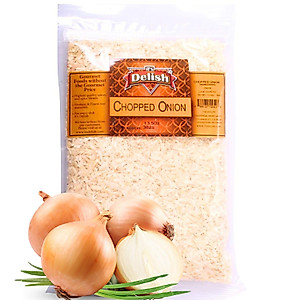 Gourmet Dried Chopped Onion by It’s Delish, 2 LBS Bulk - Premium, No Preservatives, All Natural Dehydrated Onions Flakes, Certified Kosher