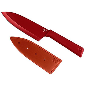Kuhn Rikon Color Plus Santoku Knife, Large, Red