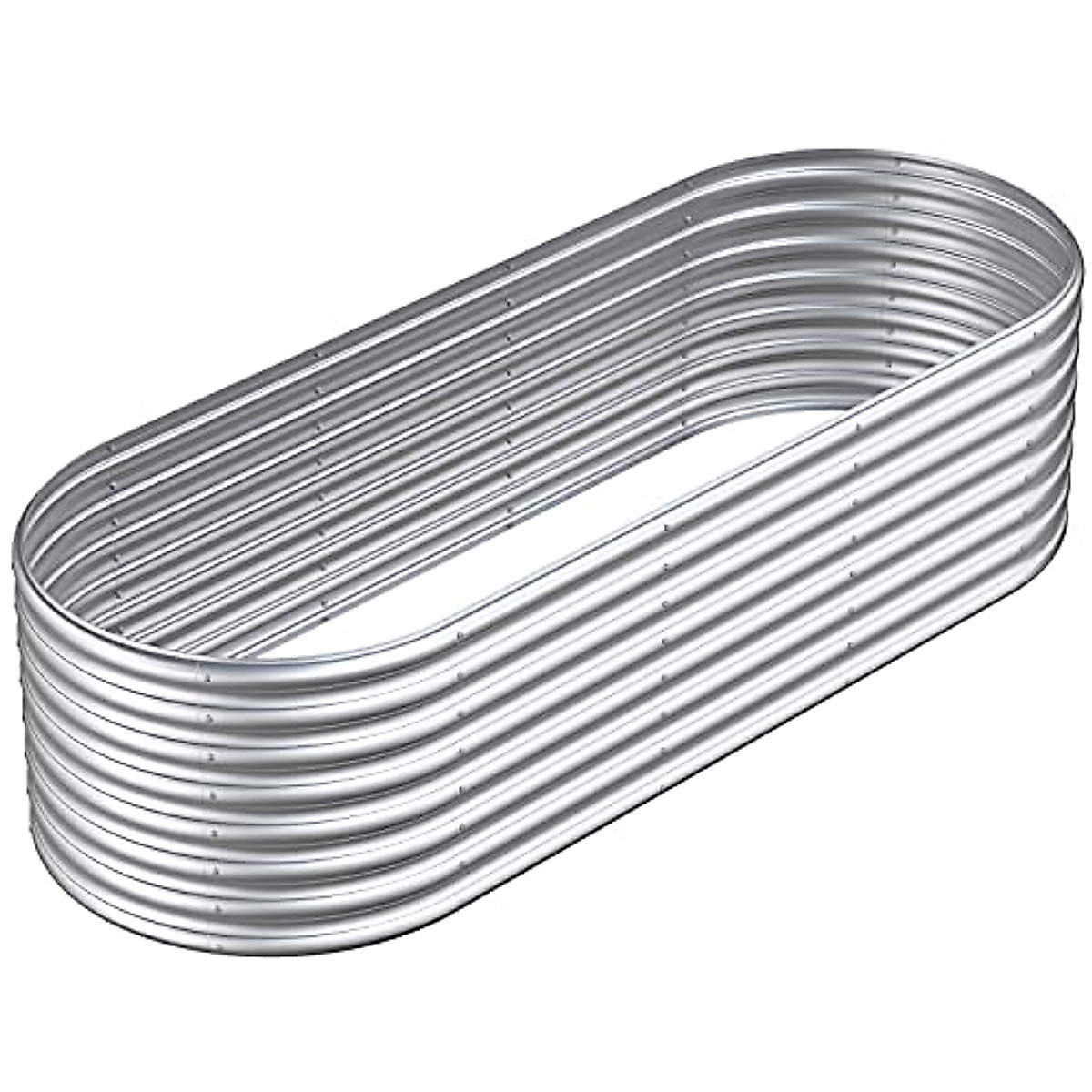 FRIZIONE 8x3x2FT Galvanized Metal Raised Garden Bed for Vegetables, Outdoor Garden Raised Planter Box, Backyard Patio Planter Raised Beds for Flowers, Herbs, Fruits