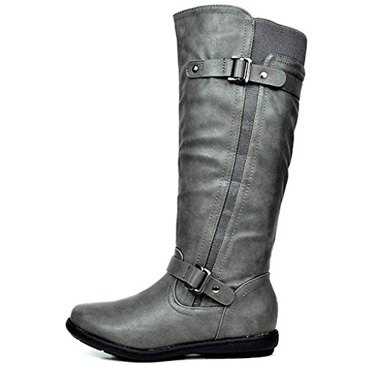 DREAM PAIRS Women's Faux Fur-Lined Knee High Winter Boots Fall Tall Boots,Size 10,Grey,TRACE