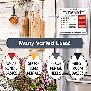 5 Star Rating Magnets for your Air Bnb Needs - Our Airbnb Signs are Great Airbnb Supplies, Vrbo, & Rental Friendly Decor - Our Airbnb Signs for Hosts Help to Encourage Guests to Leave a 5 Star Rating