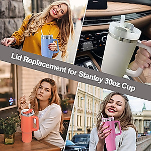 AIERSA 2Pcs Lid Replacement for Stanley Quencher Cup H2.0 30 oz Original Tumbler with Handle, Cup Lids for Stanley Cup Accessories