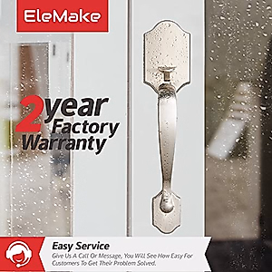 Front Door Handleset Entry Door Handle Set with Cove Knob for Right and Left Handed Sided Doors, Interior and Exterior Entrance Passage Lock, Satin Nickel