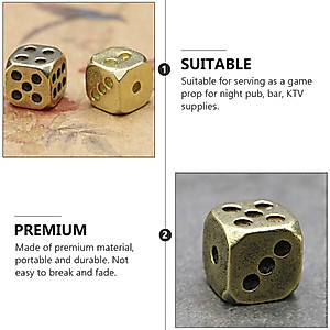 4pcs Ancient Brass Dice Solid Metal RPG Role Playing Game Dice Learning Dice Party Supplies