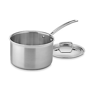 Cuisinart MultiClad Pro Stainless Steel 2-Quart Saucepan with Cover & MCP194-20N MultiClad Pro Stainless Steel 4-Quart Saucepan with Cover