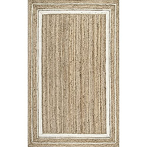 nuLOOM Rikki Coastal Braided Jute Area Rug, 5' x 8', Off-white