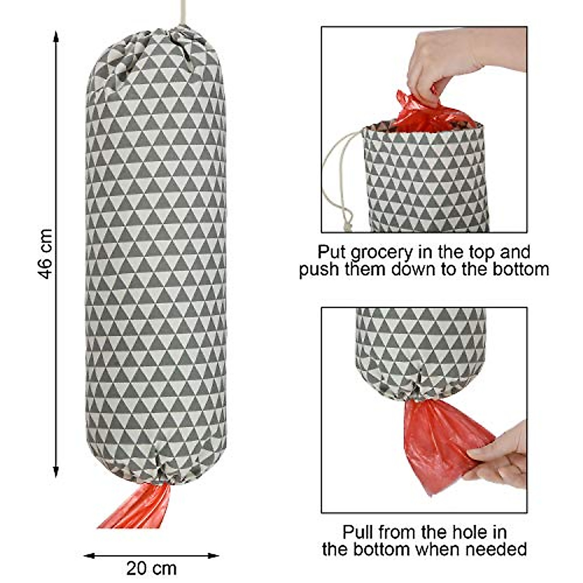 2 Pieces Plastic Bag Holder Grocery Shopping Bags Carrier Hanging Storage Bag Garbage Bag Organizer for Home Kitchen Travelling Supplies