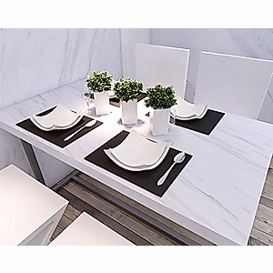 White Marble Adhesive Paper Gloss Vinyl Wrap For Kitchen Countertop Peel Stick Shelf Liners Decal 15.8inch by 79inch