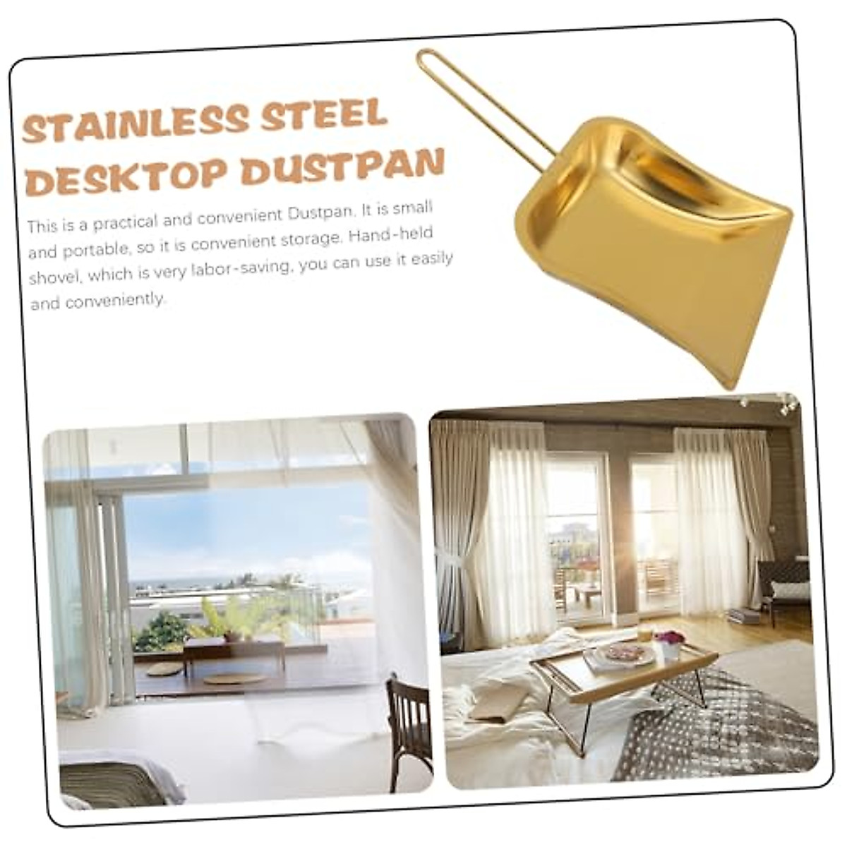 Mikinona Kitchen Cleaning Tools Countertop Dustpan Industrial Dust Pan Garbage Shovel for Kitchen Handheld Dust Pan Small Handled Dustpan Pan Sweeper Dustpan Wide Scooper Stainless Steel