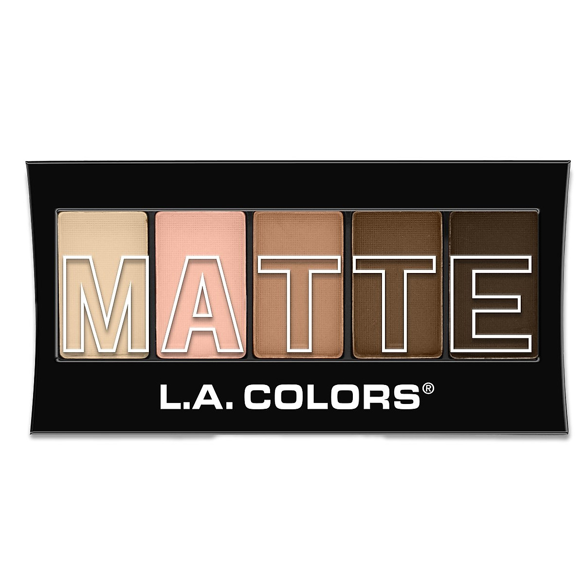 L.A. COLORS 5 Color Matte Eyeshadow Palette, Tan Khaki CEM478