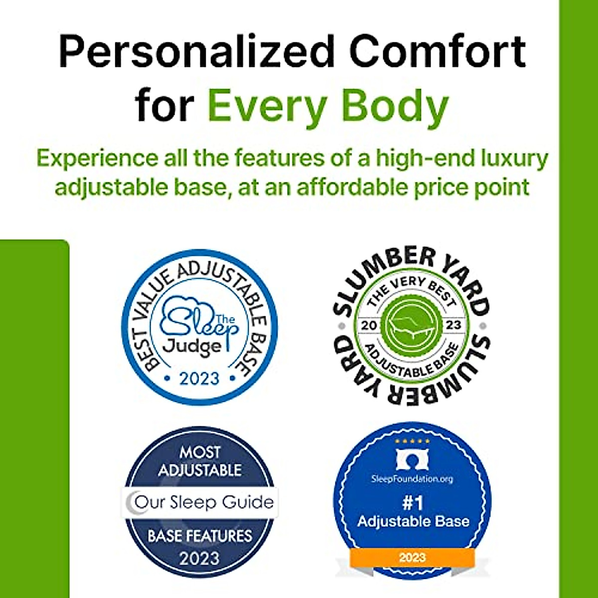 GhostBed Adjustable Bed Frame & Power Base with Wireless Remote - Zero Gravity & Massage Settings, USB Ports, Queen