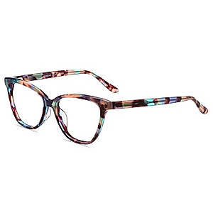 Firmoo Blue Light Blocking Glasses Vintage Cat Eye Computer Reading Eyeglasses with Magnification(Pattern, 1.50)