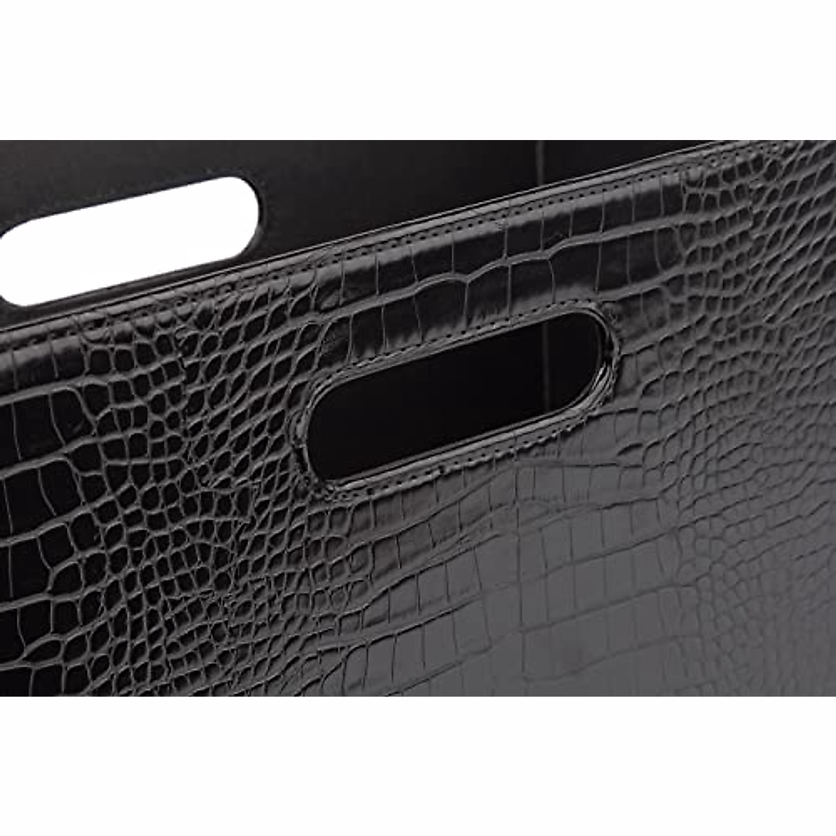 HofferRuffer Magazine Basket Holder, Foldable Magazine Rack, Document File Holder Organizer, File Folder, Newspaper Storage Bin Organizer for Home or Office, Home or Office (Black)