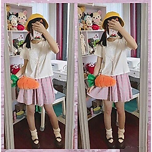 GK-O Lolita Girl Cute Carrot Pattern Plush Shoulder Bag Crossbody Bag Kawaii Handbag Wallet Purse