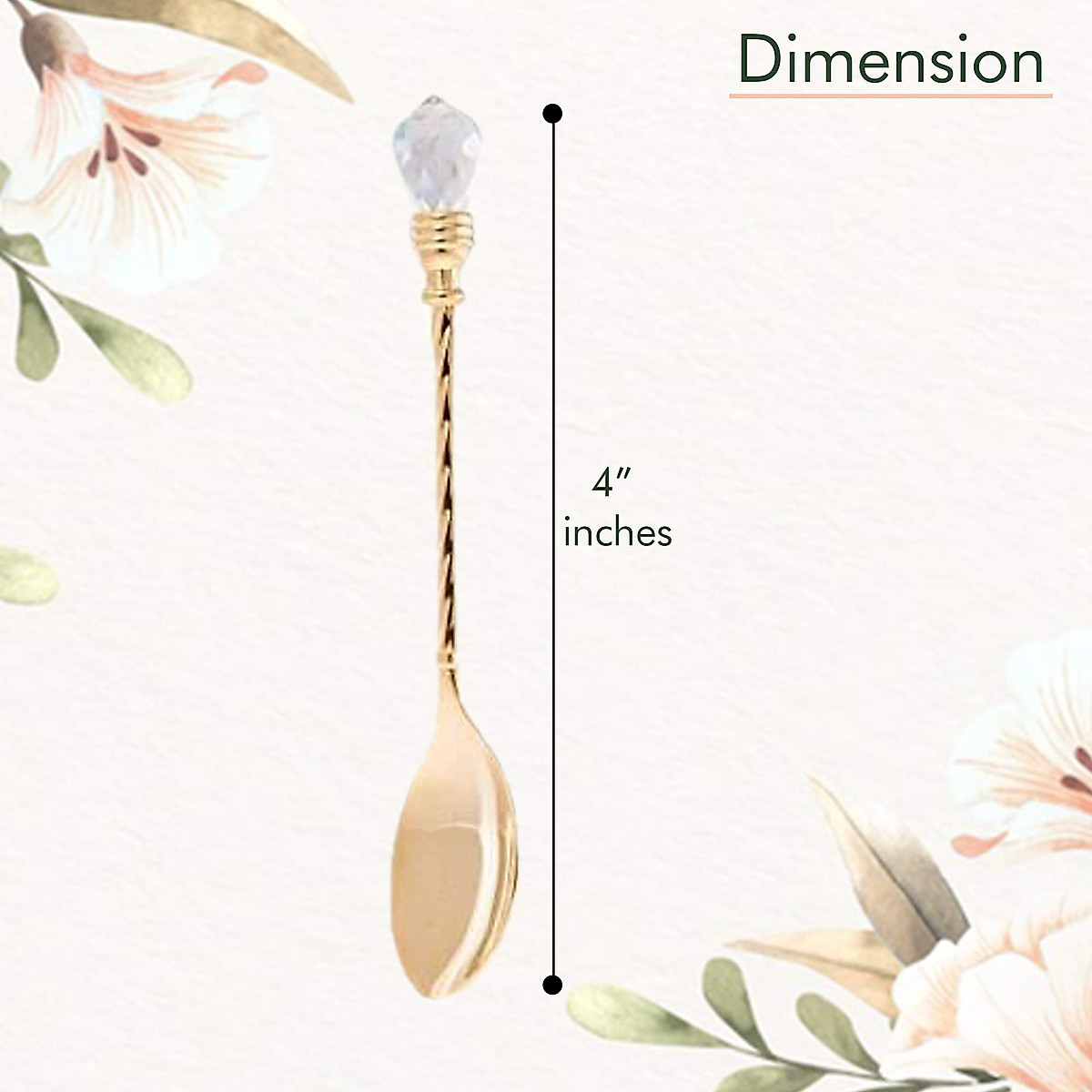 Matashi MTTSPN434-4 Dessert Spoon, Set of 4, Gold