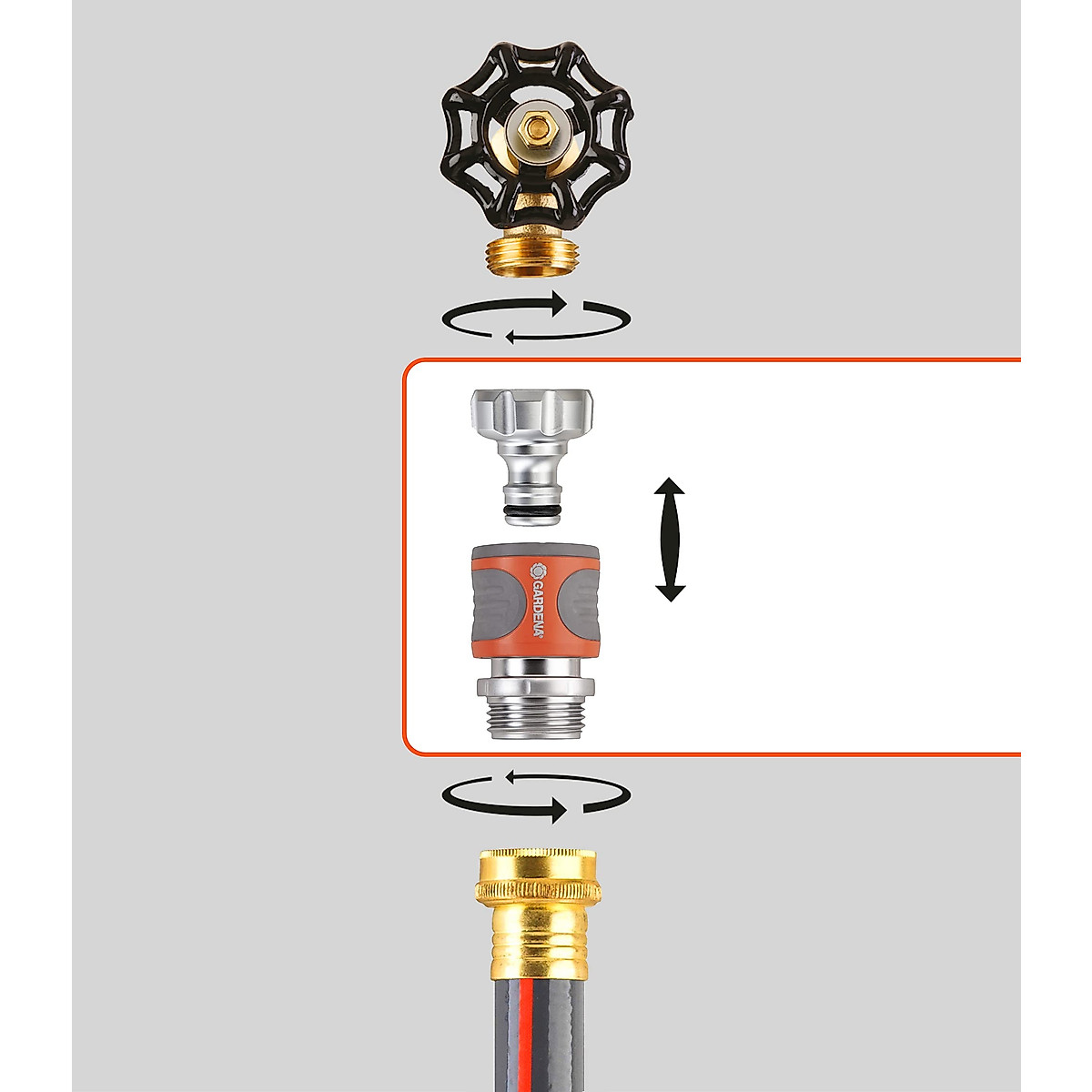 Gardena Heavy Duty 4 Piece Premium Metal Quick Connector Starter Set - Connect Accessories in Seconds