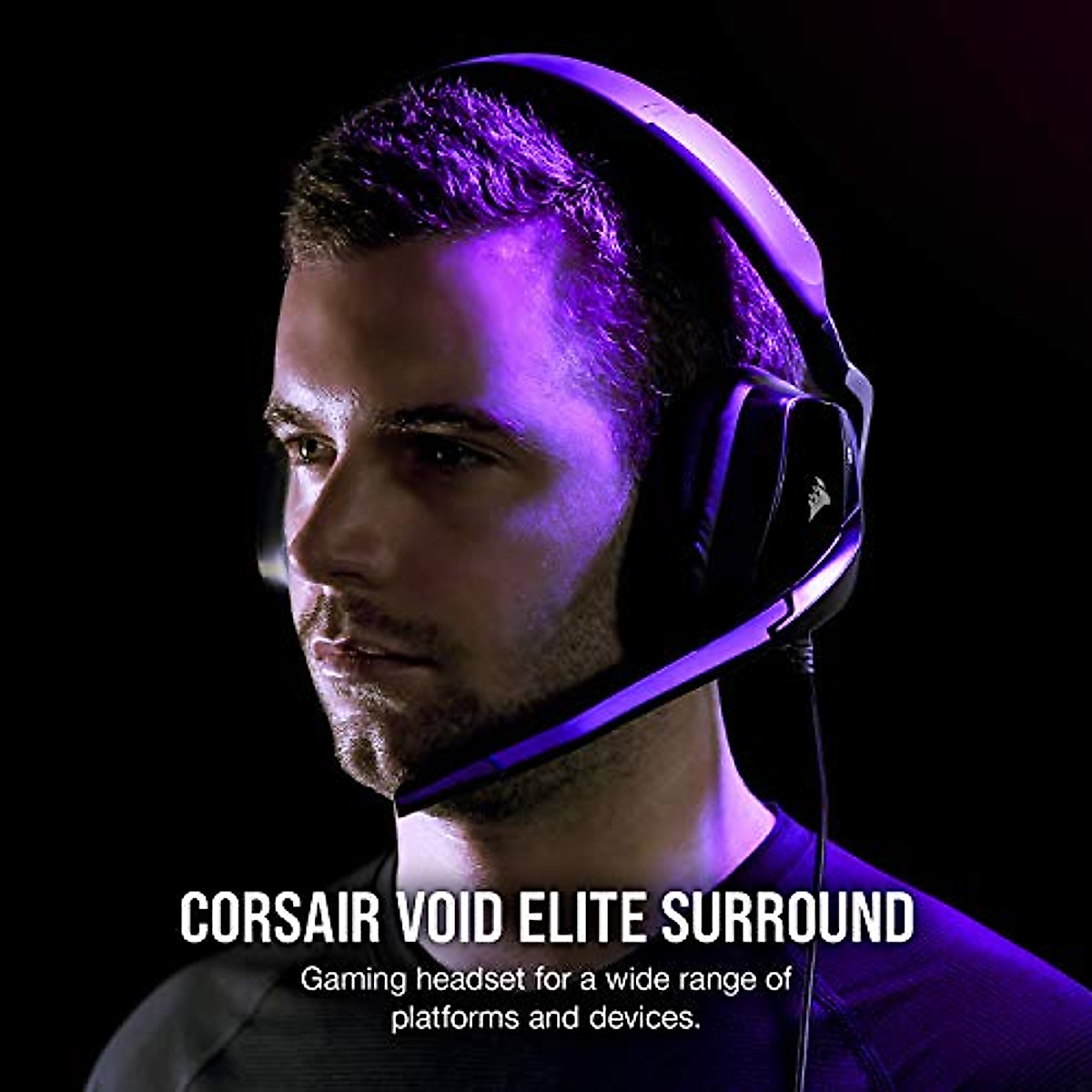 Corsair VOID Elite Surround Premium Gaming Headset with 7.1 Surround Sound - Discord Certified - Works with PC, Xbox Series X, Xbox Series S, PS5, PS4, Nintendo Switch - Carbon