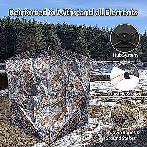 THUNDERBAY SPUR Collector 2 Person Hunting Blind, Pop-up Ground Blind with Silent Sliding Window
