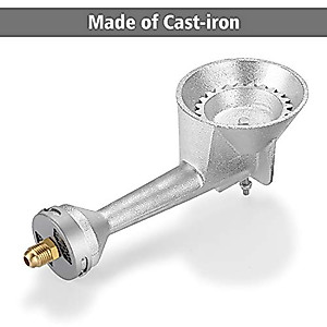 WADEO High Pressure Cast-Iron Propane Burner Head, Gas Burner Head with Propane Orifice Connector Brass Tube Fitting 3/8" Flare x 1/8" Mnpt