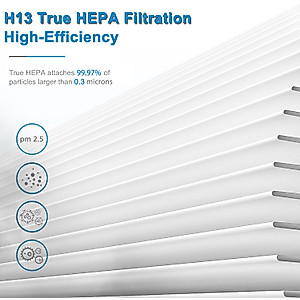 2Pack MK04 Air Filter Replacement for AROEVE MK04 Air Purifier,H13 Ture HEPA Filter for MK04 for Dust Pet Dander Smoke Pollen for Bedroom, Office.Replace Part# MK04LX Filter - Standard Version
