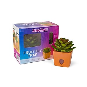 ZendoZones Fruit Fly Trap with Zendo Lure, Serene Sandy with Plastic, terracotta Base, Refillable and Reusable, Long-Lasting