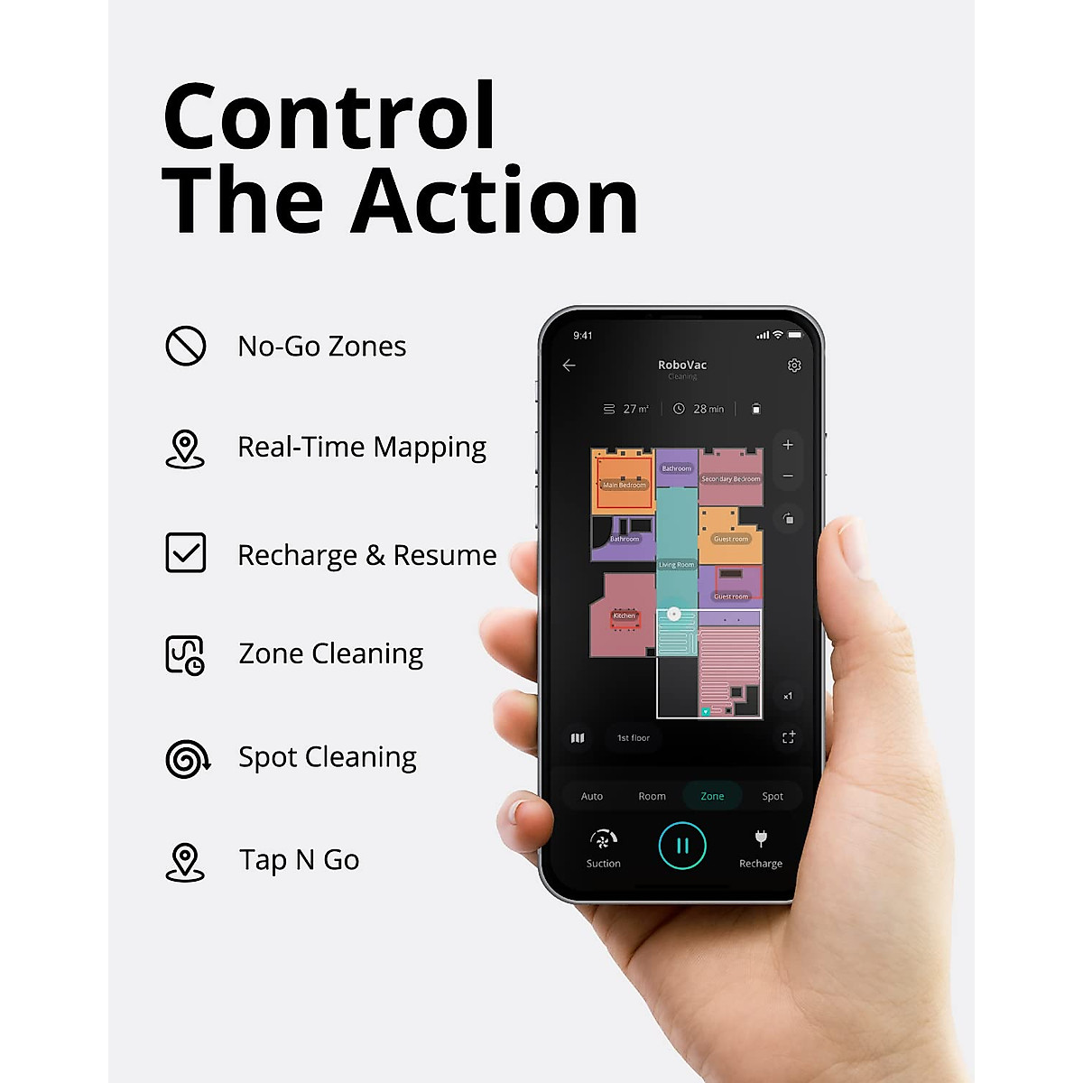 eufy by Anker, RoboVac X8, Robot Vacuum with iPath Laser Navigation, Twin-Turbine Technology generates 2000Pa x2 Suction, AI. Map 2.0 Technology, Wi-Fi, Perfect for Pet Owner