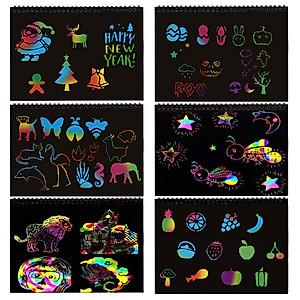 MBJRFU Scratch Art Books for Kids Rainbow Scratch Paper for Best Gifts