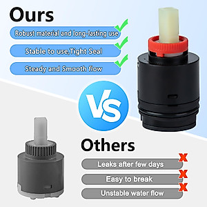 N40HKC Shower Cartridge Replacement, Faucet Cartridge Replacement, Compatible With Tub/Shower Faucet, for Shower Valve, Product height 3.07 inches 78 mm, Width 1.58 inches 40 mm