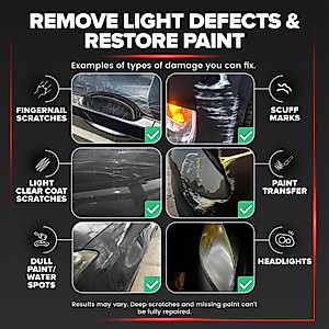Carfidant Black Car Scratch Remover - Ultimate and Swirl for Dark Paints- Solvent & Paint Restorer Repair Scratches, Water Spots! Polish Buffer Kit