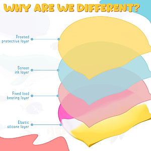 Swim Cap, 2 Pack Durable Silicone Swimming Caps for Kids Girls Boys Youths (Age 4-25), Waterproof Kids Swim Caps, Comfortable Fit for Long Hair and Short Hair Adults Youth Universal Swimming Caps