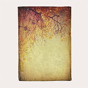 Musihy Throw Blankets for Bed, Holiday Throw Blanket Sofa Throws Yellow Maple Tree Camping Blanket Twin 63"x79"