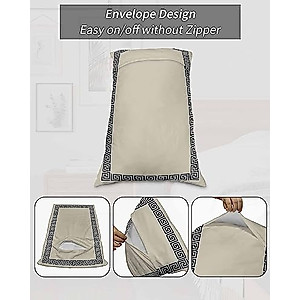 Edwiinsa Beige Pillow Covers King Standard Set of 2 20x36 Bed Pillow, Black Modern Geometric Abstract Art Aesthetics Plush Soft Comfort for Hair/Skin Cooling Pillowcases with Envelop Closure