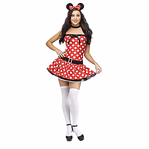 Fun World Costumes Women's Mousie Adult Costume, Red/White, Medium/Large