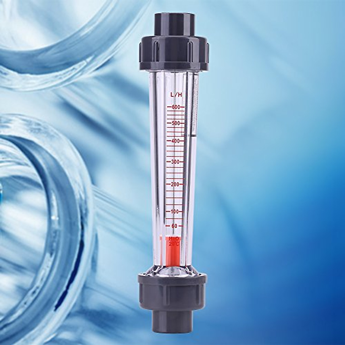 Peak Flow Meter,Tube Type Instantaneous Liquid Water Flow Meter, 60 600L H Plastic Tube Liquid Water Rotameter LZS 15D Flow Meter