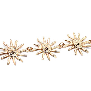 Ralcosuss Women’s Gold Sun Metal Link Waist Chain Belts Dress Belt Rave Body Jewelries Skirt Jeans Accessories