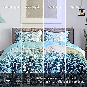 MILDLY 100% Egyptian Cotton Duvet Cover Set 3pcs Printed Bedding Set with Zipper Closure & Corner Ties - Nero (1 Duvet Cover, 2 Pillow Shams)