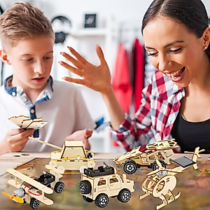 Chivao 7 in 1 STEM Kit Wood Projects for Kids to Build 3D Wooden STEM Building Kit Puzzles Mechanical Car Educational Science Models Kits Building Toys for Kids 8 9 10 11 12 Year Old
