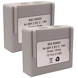 3.6V 2100mAh 2.1Ah Ni-Mh Rechargeable Battery 68300900 for HETRONIC Remote Control, Grey 683 00900 Battery, Pack of 2