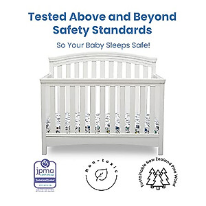 Delta Children Emerson 4-in-1 Convertible Crib - Greenguard Gold Certified, Bianca White