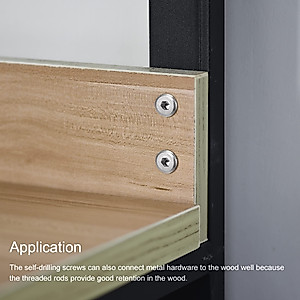 uxcell Hex Socket Self Tapping Screws, #10 x 1-1/2" 410 Stainless Steel Sheet Metal Flat Head Drilling Screw 50pcs, Silver