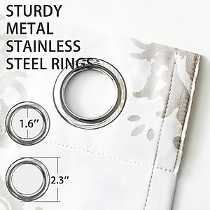 DriftAway Curtains for Bedroom Room Darkening Blackout Curtain 84 Inch Medallion European Floral Drapes for Living Room Damask Pattern Lined Window Treatments Grommet 2 Panels