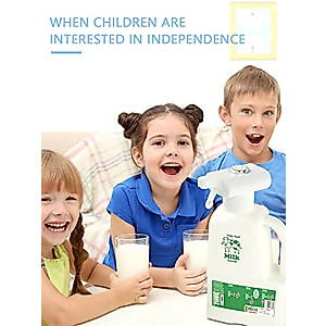 COROTC Milk Dispenser For Fridge Gallon, Electric Milk Dispenser For Kids/Elderly, Sealed Automatic Drink Dispenser For Fridge With Date Reminder, Rechargeable Beverage Dispenser Prevent Overflowing