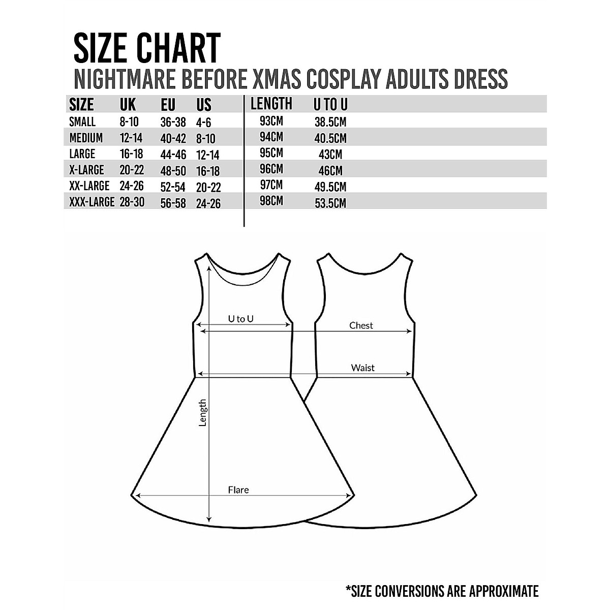 Disney Nightmare Before Christmas Sally Women's Short Sleeve Costume Dress Small