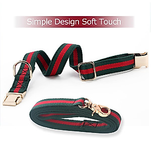 Stylish and Elegant Dog Collar,Adjustable Metal Belt Buckle, Durable High Density Fabric for Comfortable Pet Dog Collar and Dog Leash Set Packing for Puppy Small Dogs