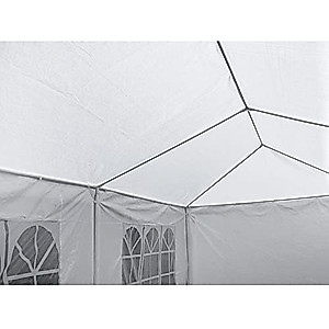 Heavy Duty Canopy Event Tent-10'x30' Outdoor White Gazebo Party Wedding Tent, Sturdy Steel Frame Shelter w/5 Removable Sidewalls Waterproof Sun Snow R