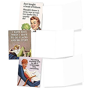 The Best Card Company - 20 Note Cards Blank Assortment (4 x 5.12 Inch) (10 Designs, 2 Each) - Hot Mess AM6622OCB-B2x10