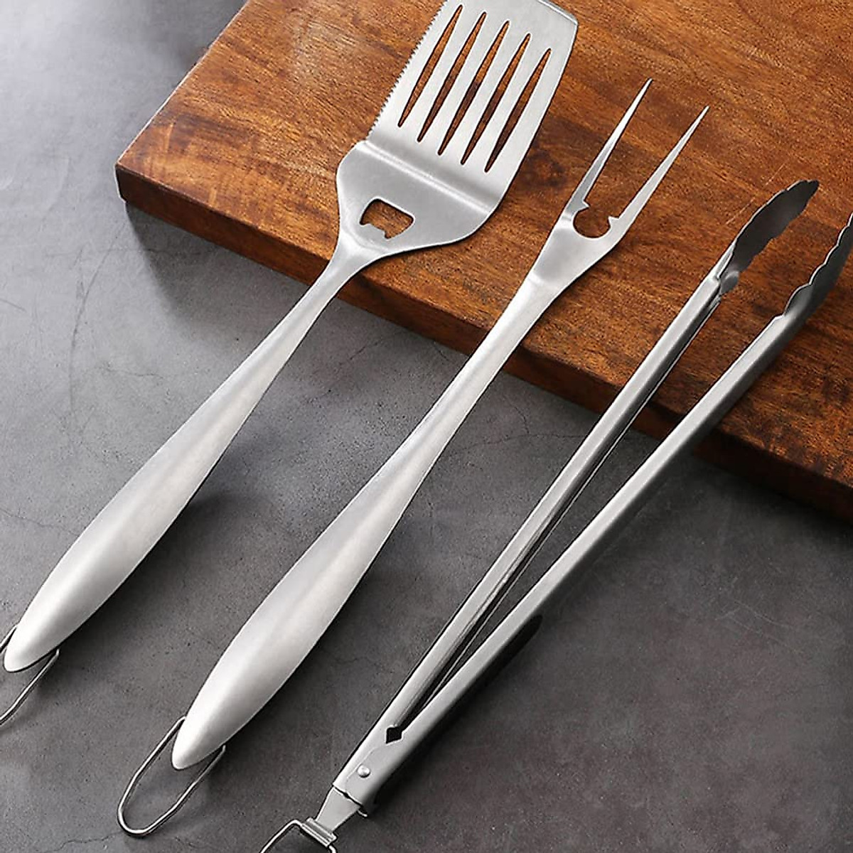 Yardwe 1 Set Barbecue Tool Set Grill Cooking Utensils BBQ Brush Silicone BBQ Sauce Barbecue Sticks Barbecue Fork Stainless Steel Grill Outdoor Barbecue Tool Barbecue Mat Portable