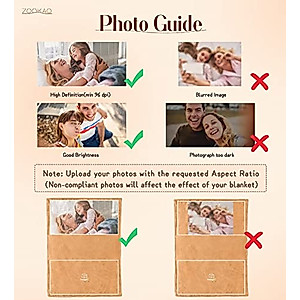 Zookao Custom Blankets with Photos and Text, Made in USA Personalized Picture Blanket Memorial Throw Blanket for Couples, Personalized Gifts for Anniversary Valentine's Day(30"x40")